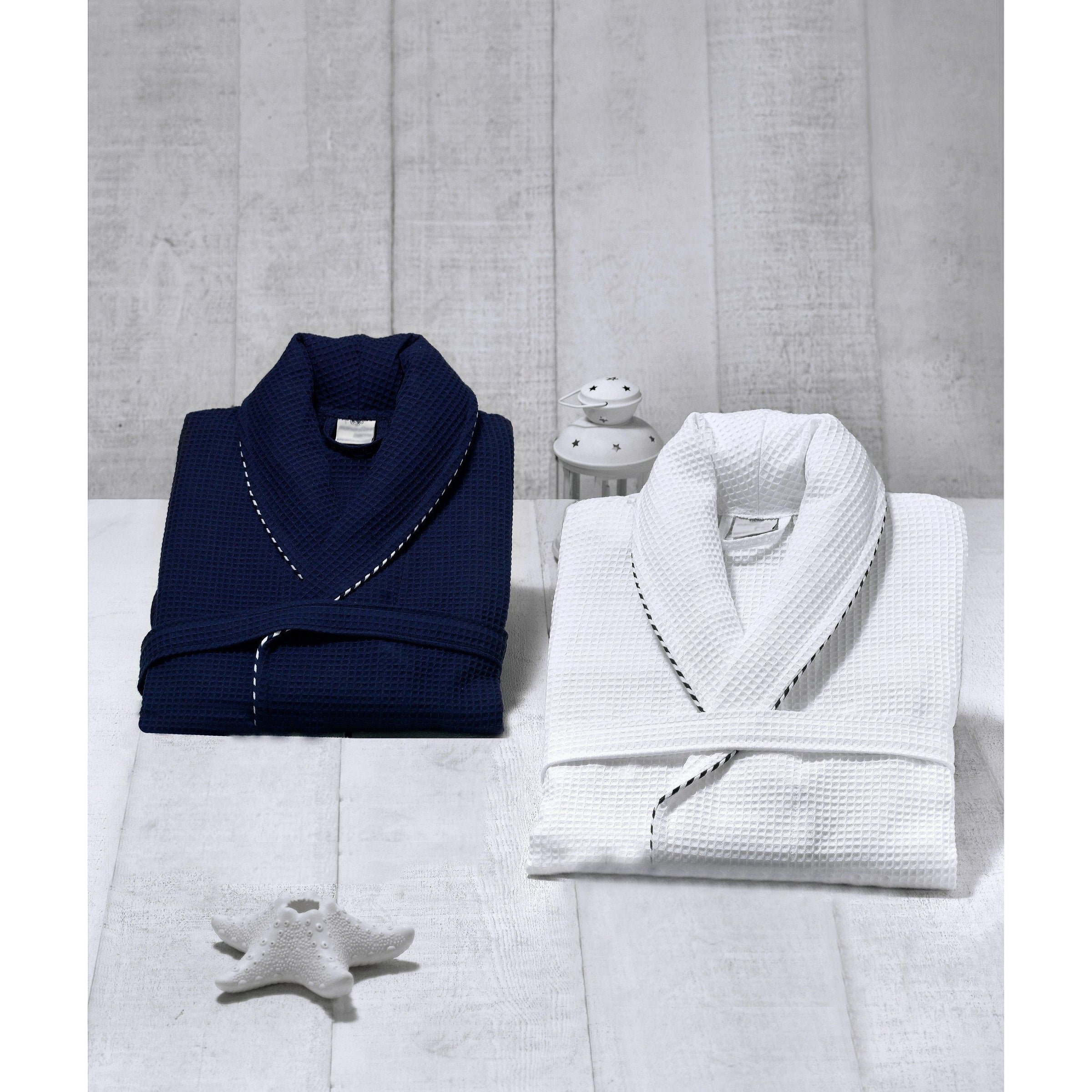 Classic Turkish Cotton Nautical Bathrobe | Classic Turkish Towels